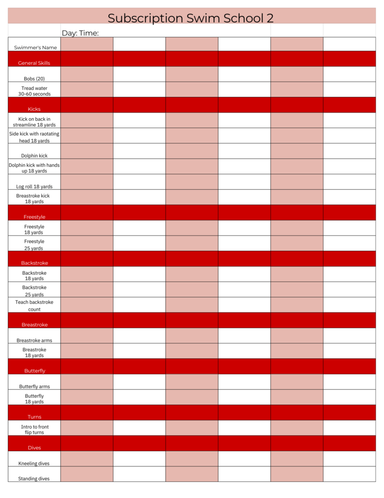 Subscription Swim Lessons – Orem Recreation